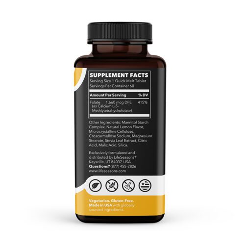 Methyl Folate Quick Melts Methylation Cycle Support - LifeSeasons ...